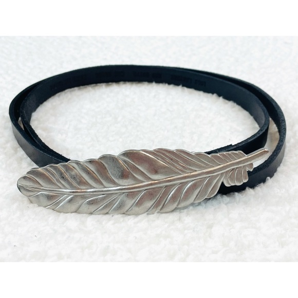 Accessories | Vtg Featherbuckle Thin Black Genuine Leather Belt | Poshmark
